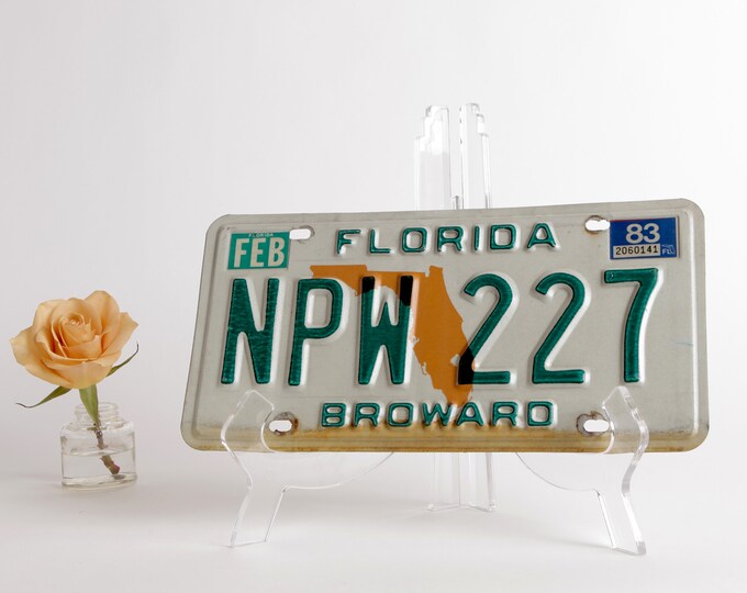 Vintage 1980s Florida License Plate From Broward County With Orange ...