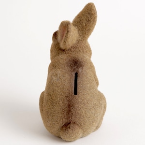 Vintage Flocked Rabbit Coin Bank, Fuzzy Brown Bunny Bank - Etsy