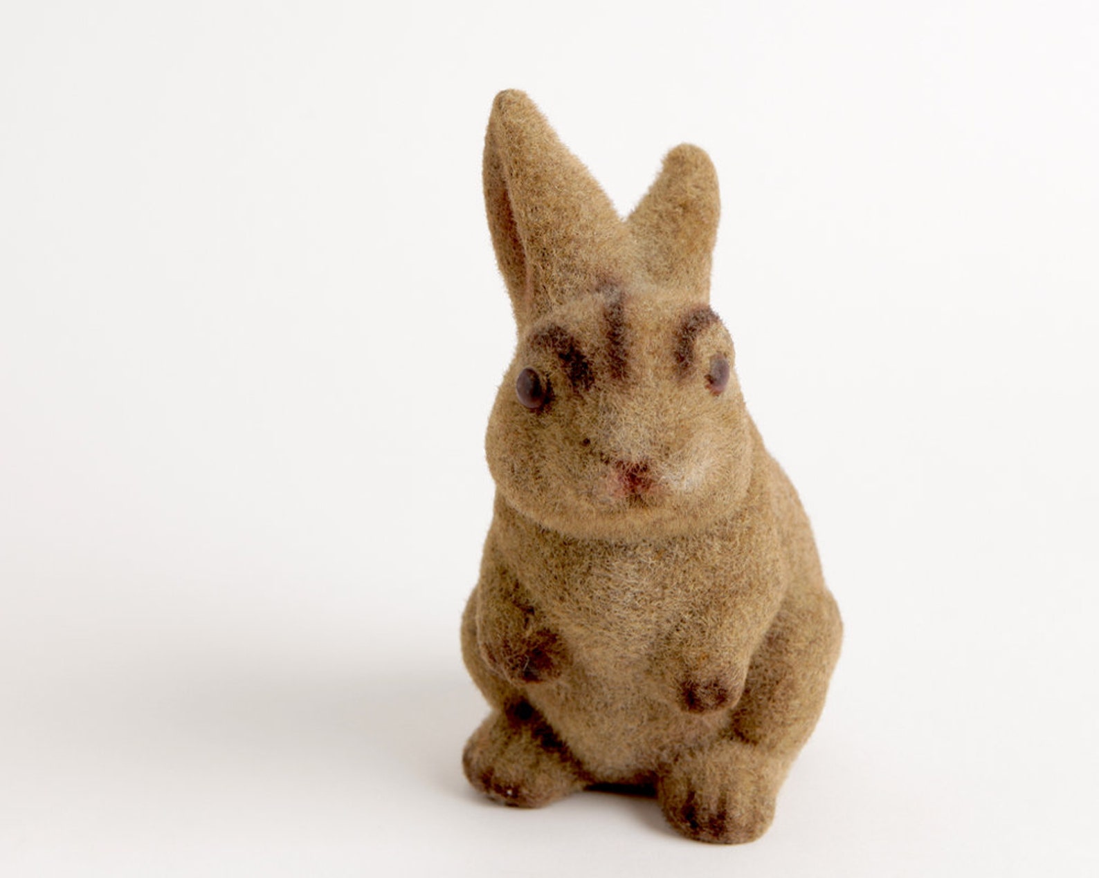 Vintage Flocked Rabbit Coin Bank, Fuzzy Brown Bunny Bank - Etsy