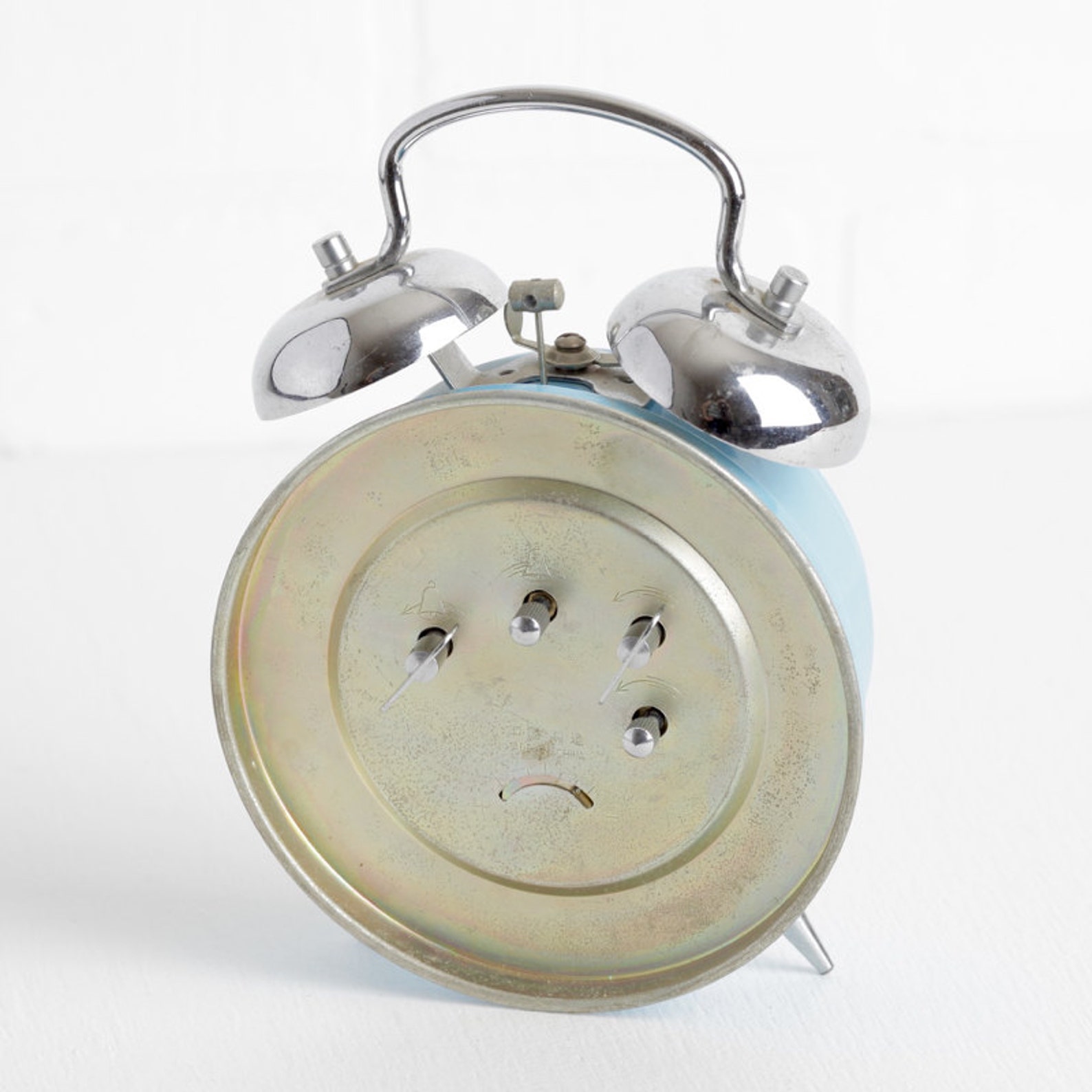 Vintage 1983 Cabbage Patch Clock, Wind up Blue Hammer Bell Alarm Clock ...