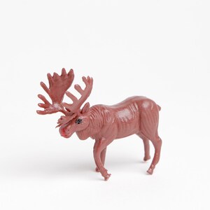Vintage Miniature Moose Figurine With Hand Painted Red Nose and Black ...