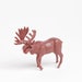Vintage Miniature Moose Figurine With Hand Painted Red Nose and Black ...