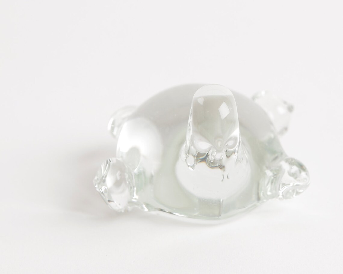 Vintage Clear Glass Turtle Paperweight - Etsy