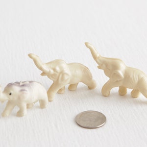 Vintage Miniature Elephants, Trio of White Elephants and One Amber ...