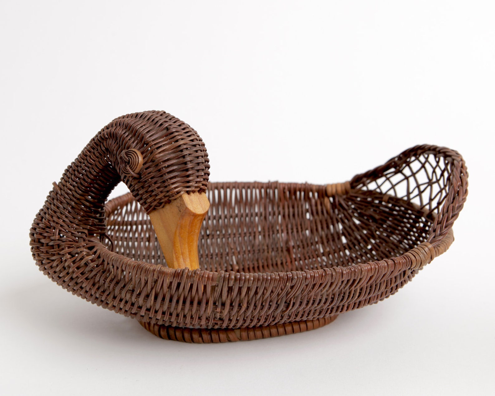 Vintage Pair of Wicker Duck Baskets Fall Decor Thanksgiving - Etsy