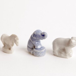 Vintage Miniature Ceramic Zoo Animals From Tea Boxes, Blue Elephant ...