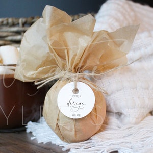Hot Chocolate Favor Tag Mockup Round Tag Round Tags - Etsy