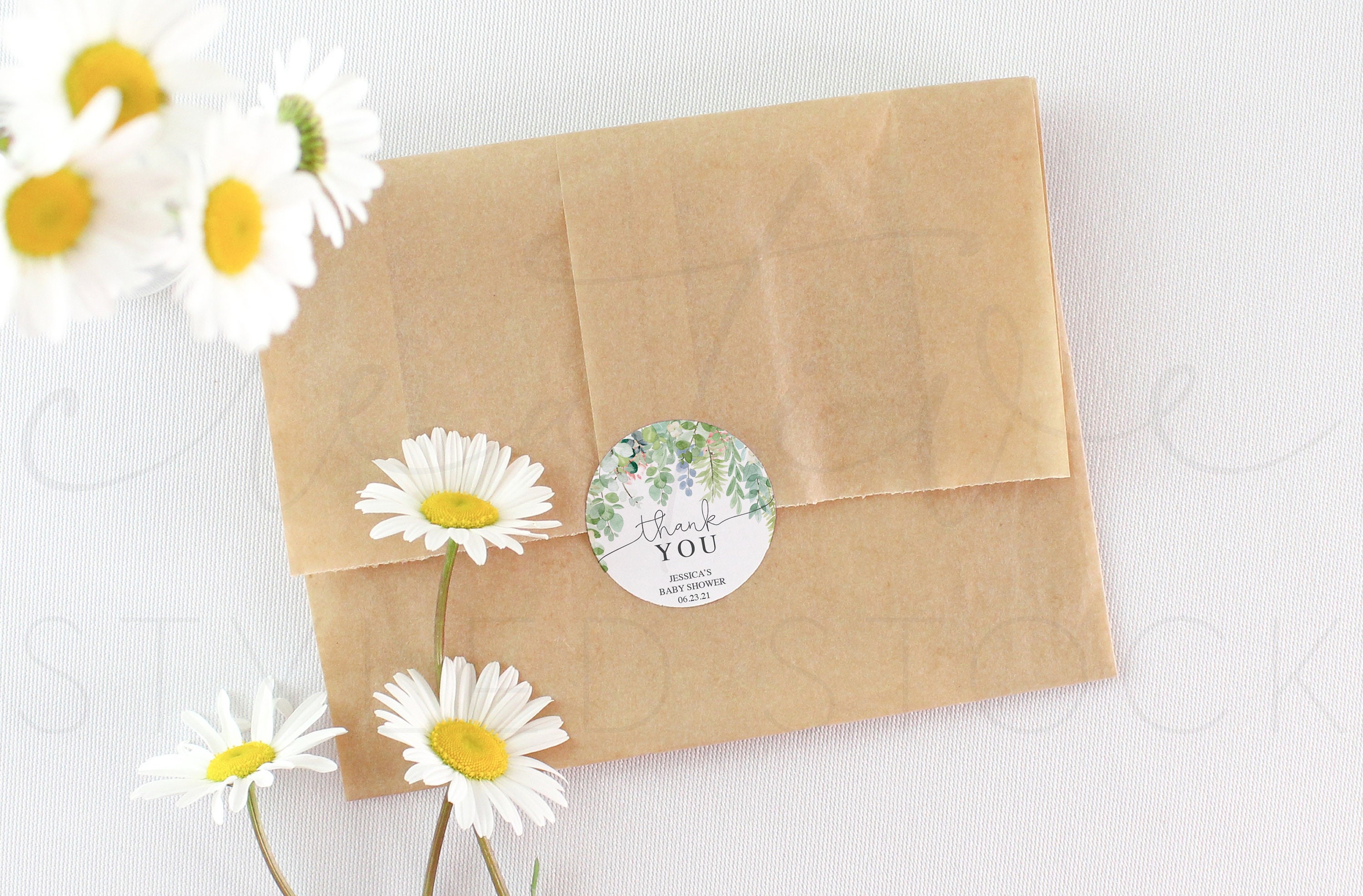 Favor Sticker Mockup Round Sticker Wild Daisy Round Tags - Etsy