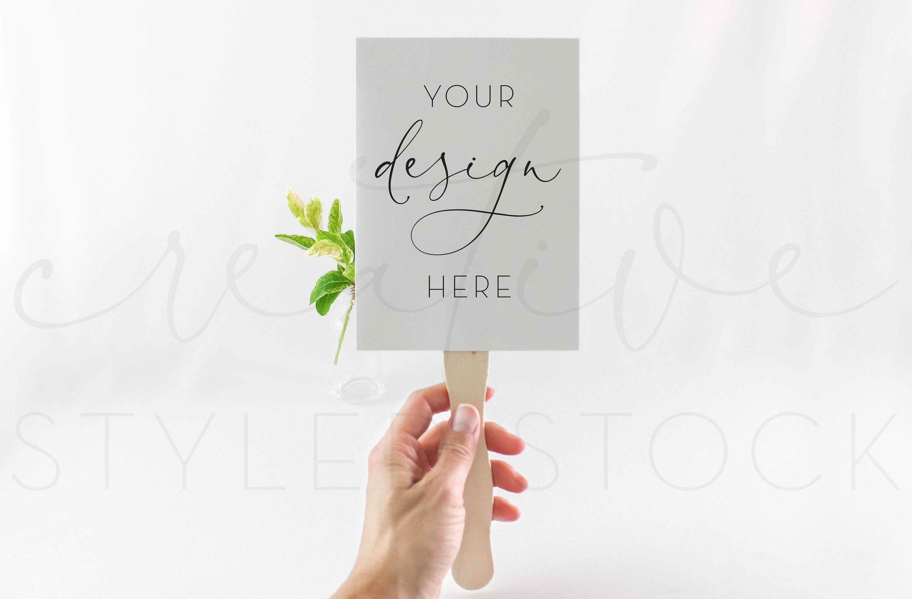 Wedding Fan Program Mockup Hand Holding Fan Styled Mock Up Wedding ...