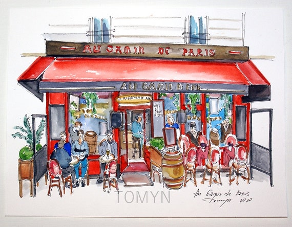 NEW Au Gamin De Paris. Paris Café Art. Paris Original - Etsy