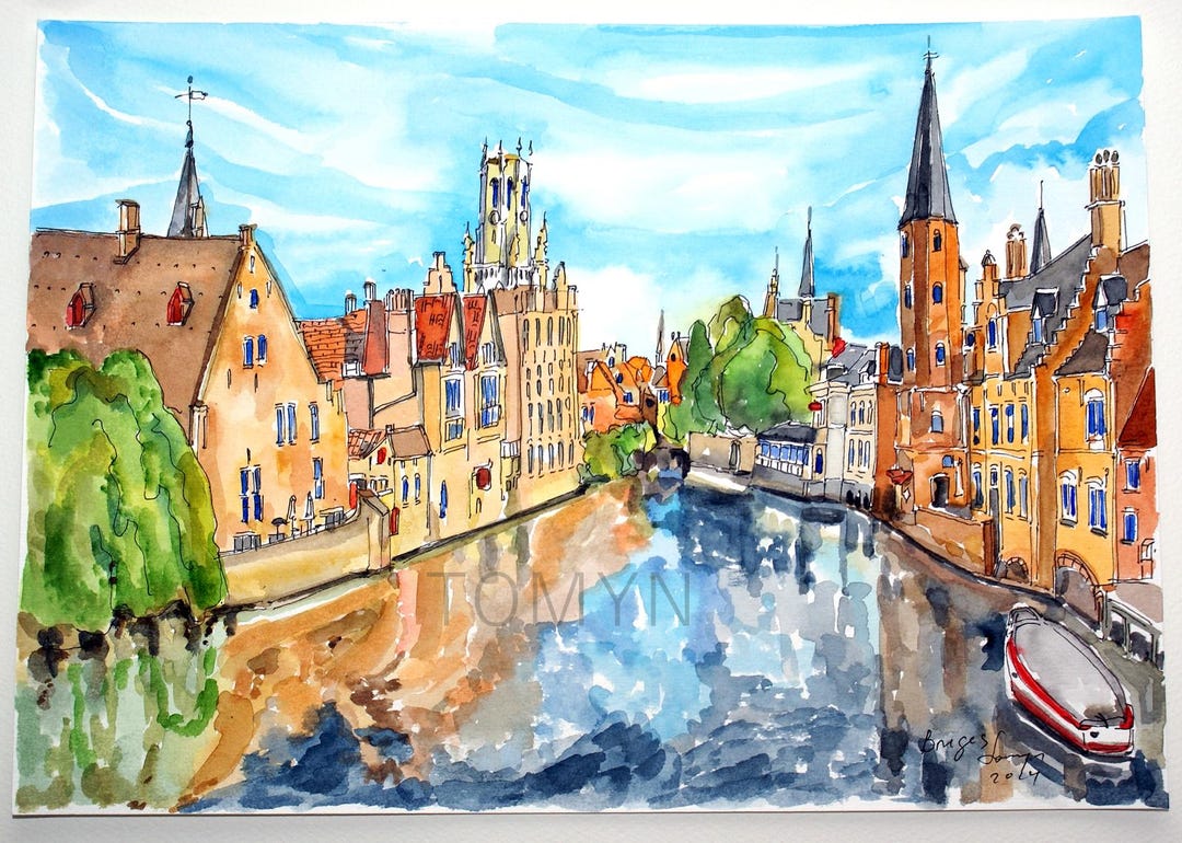 Bruges, Belgium Print. the Bruges Historical Old Town Art Print ...