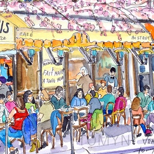 New! Le VRAI PARIS Café. MONTMARTRE. Restaurant Paris Art. Original ...