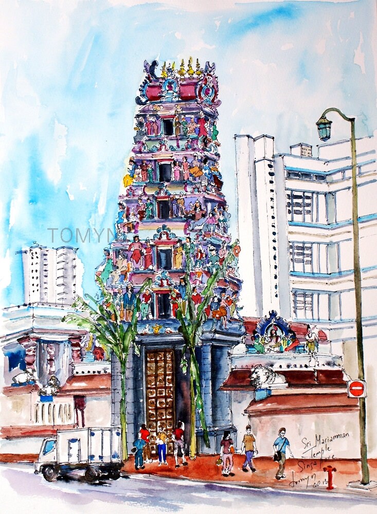 Sri Mariamman Temple Drawing