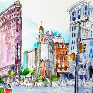 FLATIRON BUILDING Art Print. New York Print. Wall Art Manhattan ...