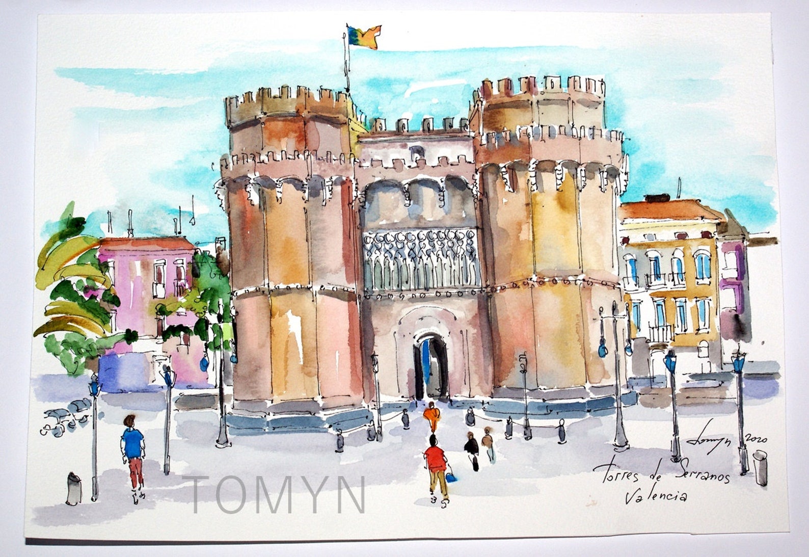 Torres de Serranos Print. Valencia. SPAIN Art Print. Spain | Etsy