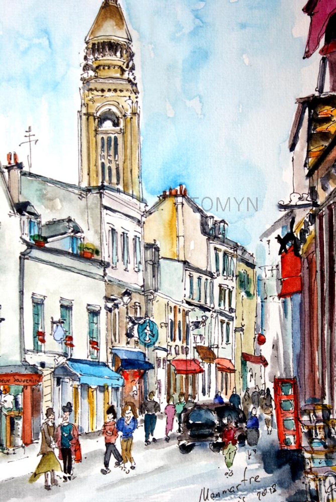 Paris Montmartre Print. Parisian Views. Paris Art Print. Sacre Coeur ...