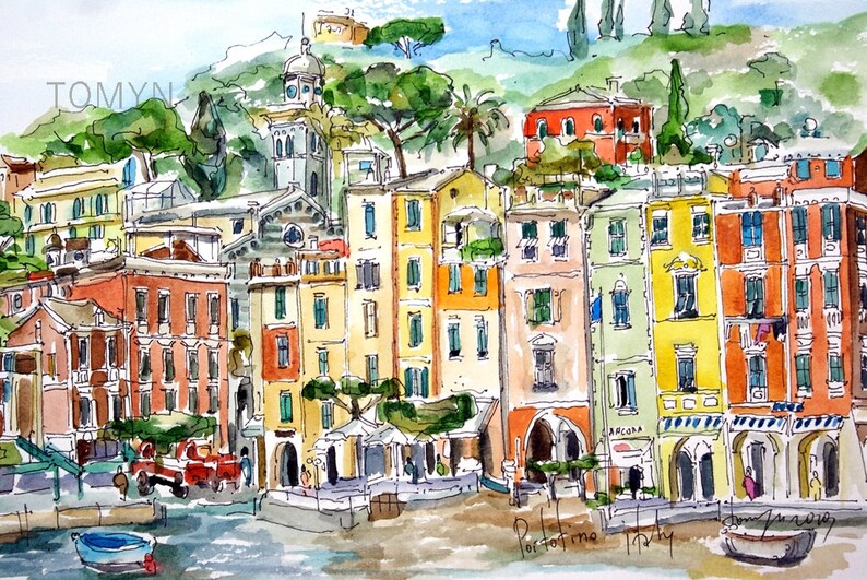 PORTOFINO. ITALY. Italian Riviera. Original Art. Painting of | Etsy