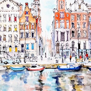 Amsterdam Art Print. Netherlands Wall Art. Traditional Dutch Buildings ...