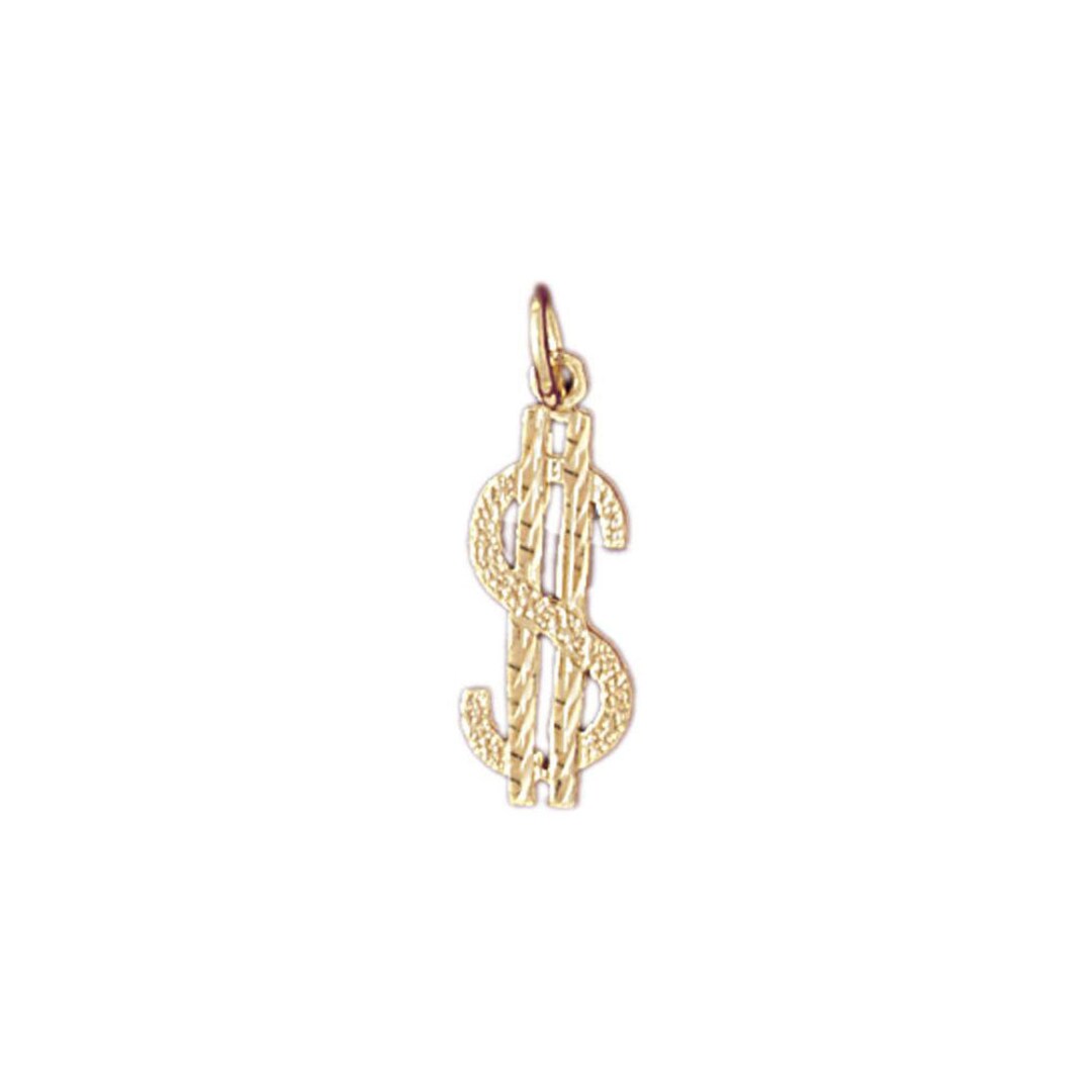 Dollar Sign Charm Pendant 14k Gold - Etsy