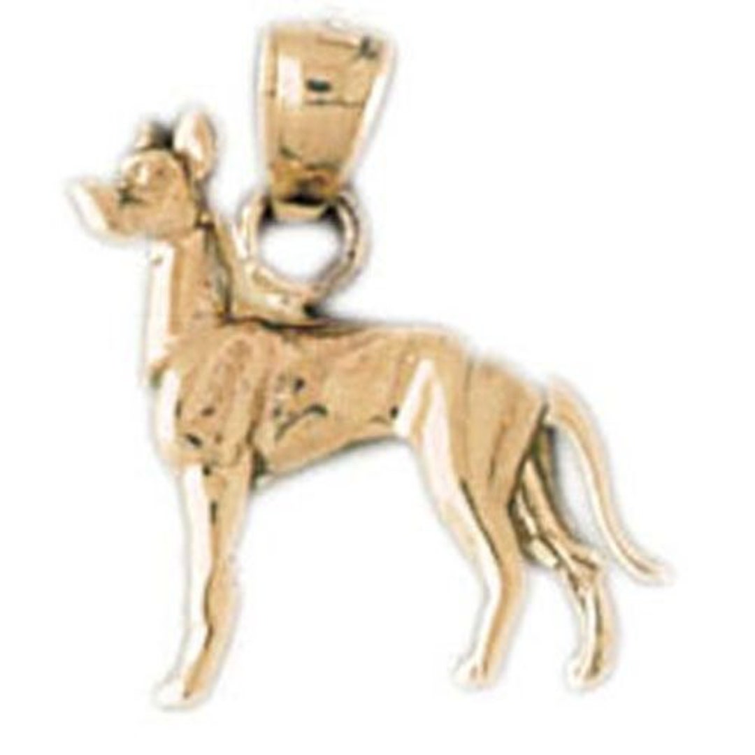 Great Dane Dog Charm Pendant 14k Gold - Etsy