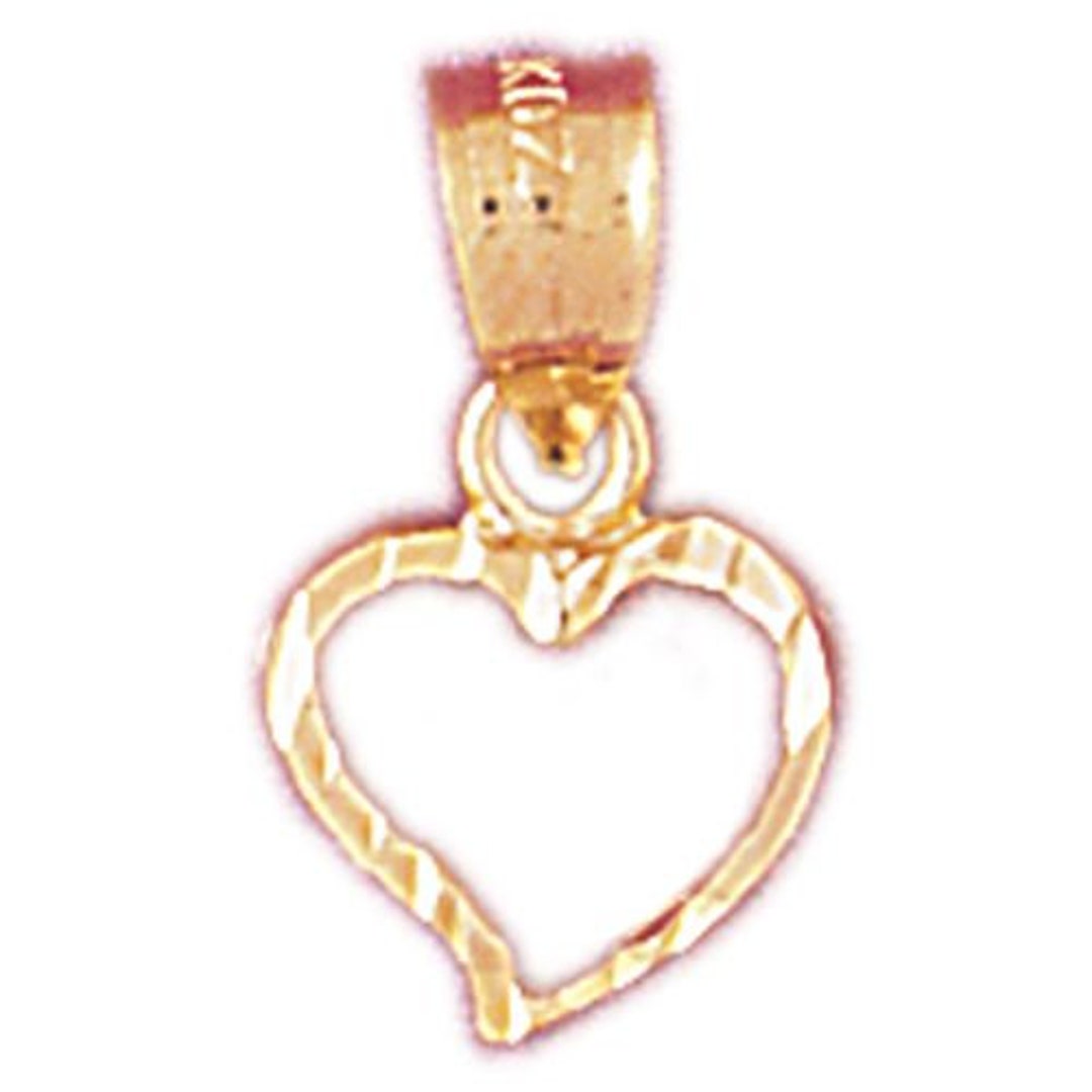 Floating Heart Charm Pendant 14k Gold - Etsy