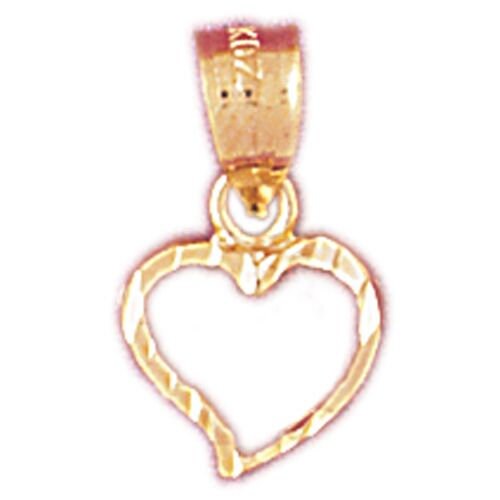 Floating Heart Charm Pendant 14k Gold - Etsy