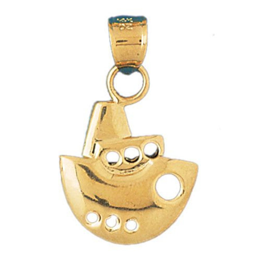 Cruise Ship Charm Pendant 14k Gold - Etsy