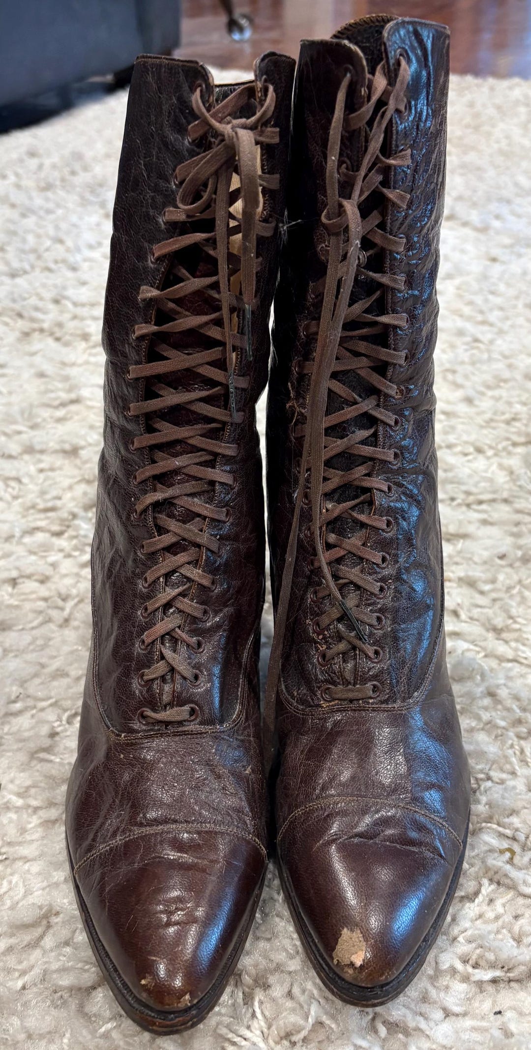 Vintage 1910s Victorian Leather Boots - Etsy