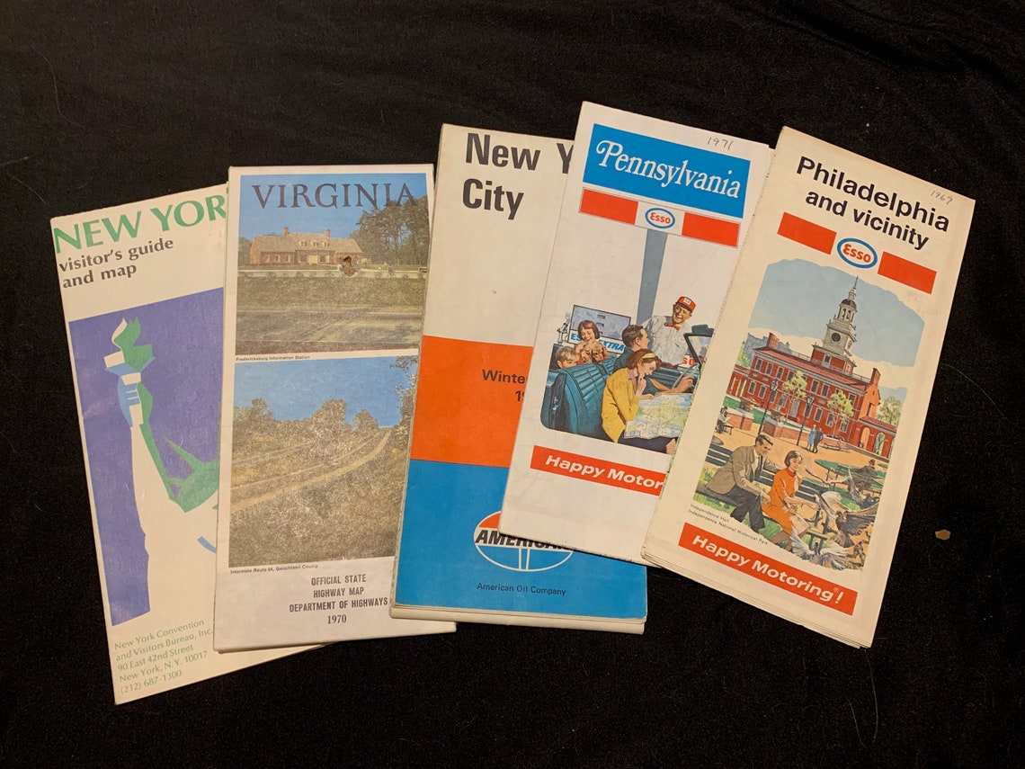1960-1970 Road Maps - Etsy