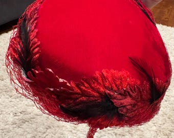 Vintage Ladies Red Hat - Etsy