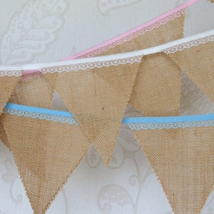 Rustic Bunting Banner, Burlap Lace Banner, Bridal Shower, Baby Shower ...