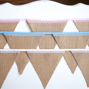 Rustic Bunting Banner, Burlap Lace Banner, Bridal Shower, Baby Shower ...