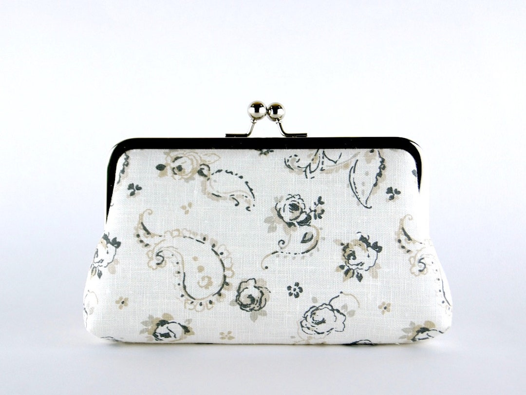 Wedding Clutch, English Garden in Natural Clutch, Silk Lining ...