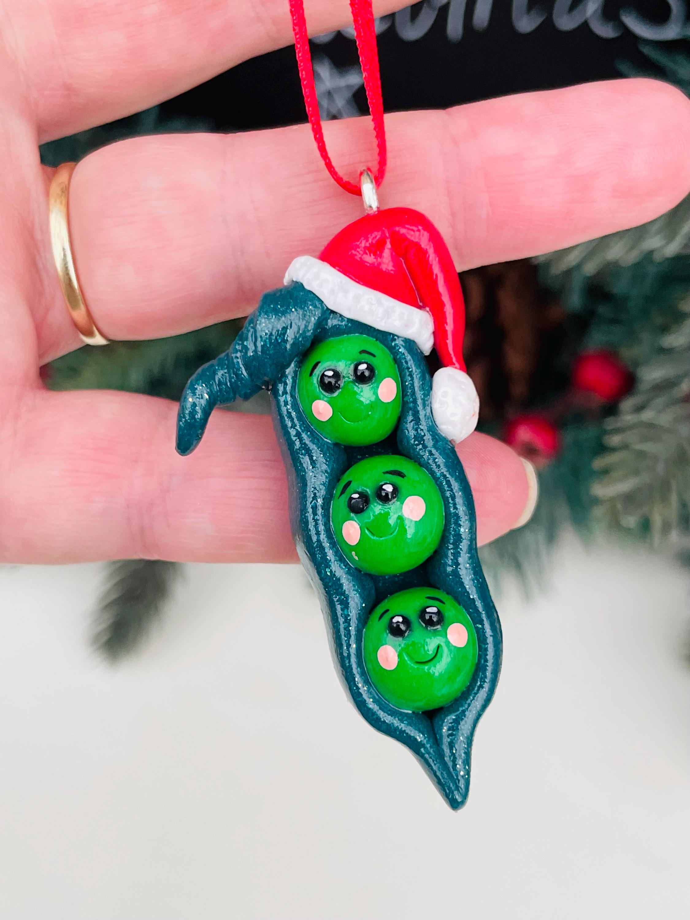 Handmade Polymer Clay Pea Christmas Tree Decoration - Etsy UK