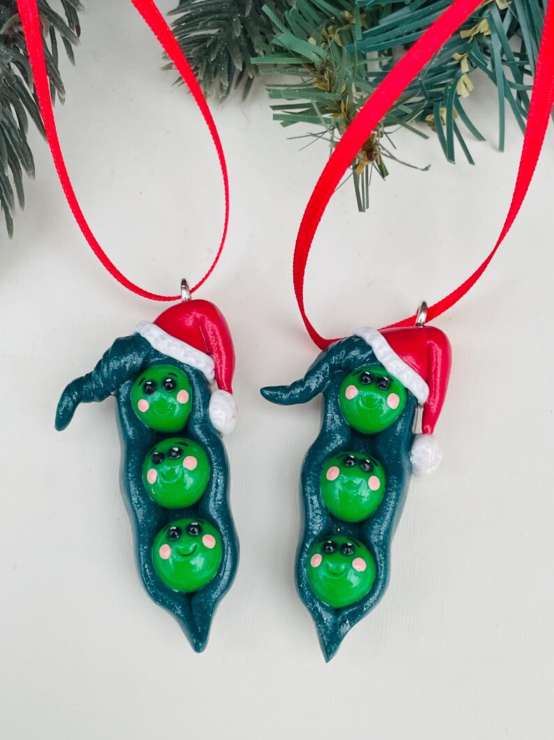Handmade Polymer Clay Pea Christmas Tree Decoration - Etsy UK