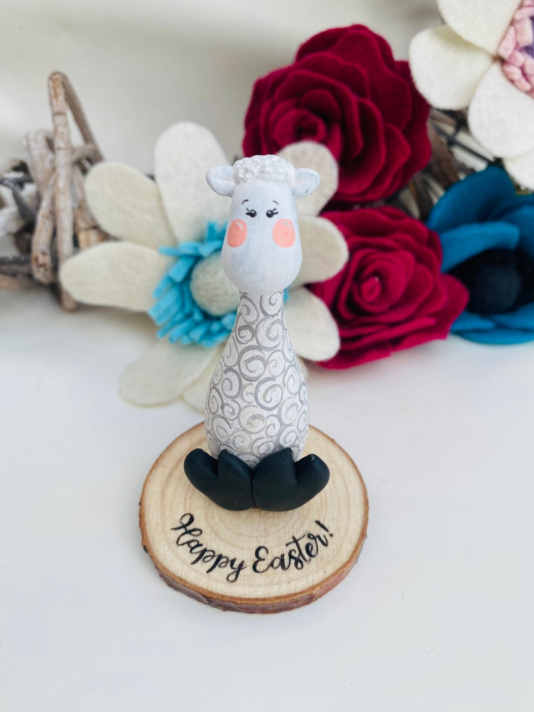 Easter Peg Dolls Easter Lamb Figurine Easter Table Decorations Easter ...