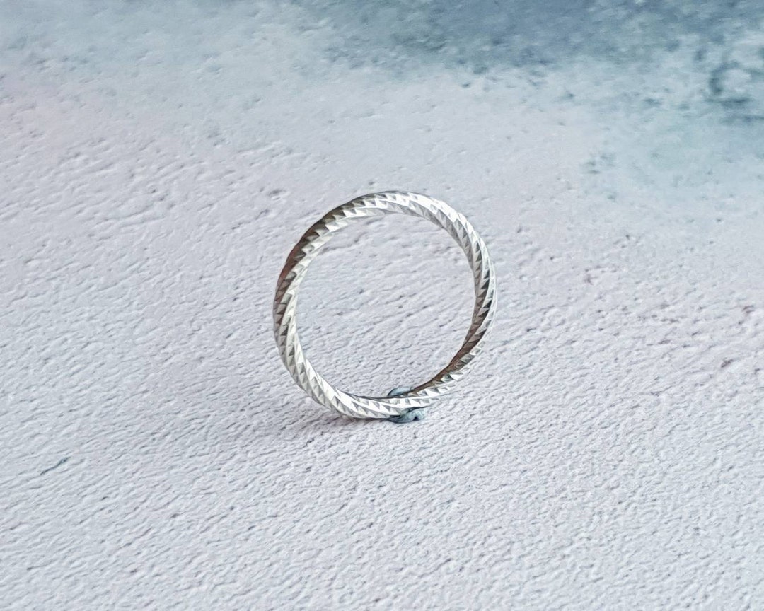 Silver Twist Ring, Chunky Silver Ring, 2mm Wedding Band, Sterling ...