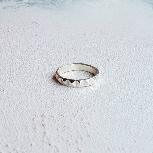 Silver Studded Ring - Etsy