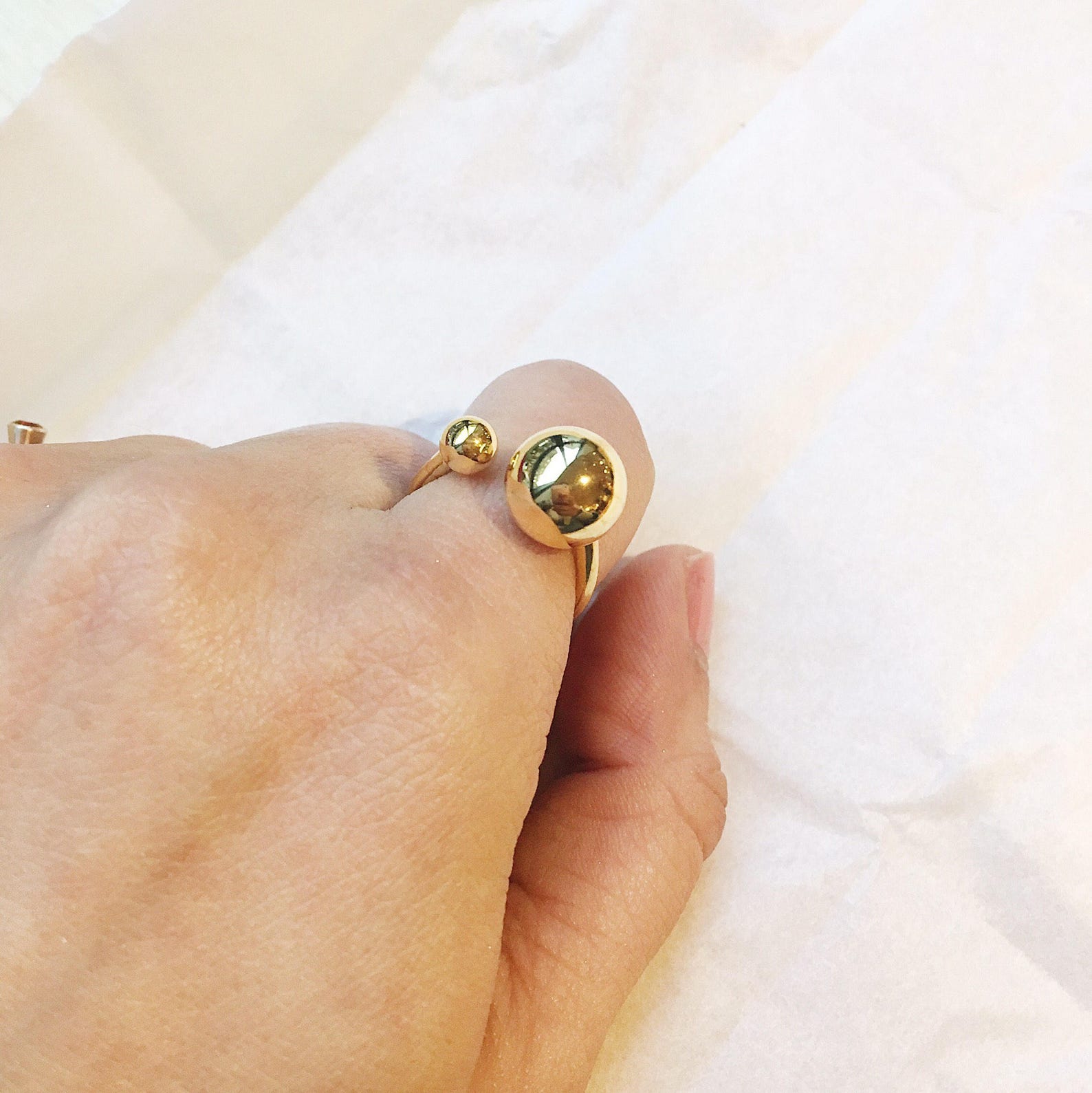 Silver Ball Ring Sterling Silver Ring Adjustable Silver | Etsy UK