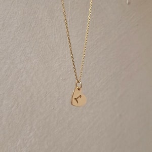 9ct Gold Heart Initial Necklace, Personalised Heart Necklace - Etsy
