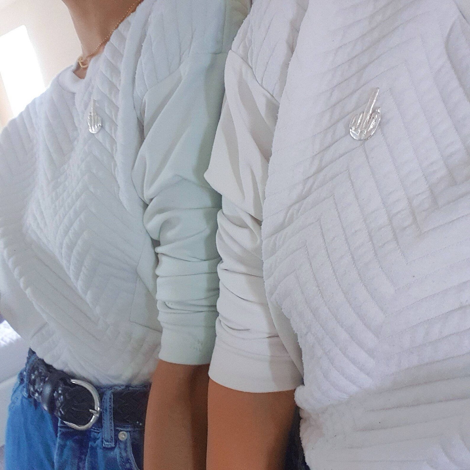 Sterling Silver Middle Finger Lapel Pin Middle Finger Tie - Etsy