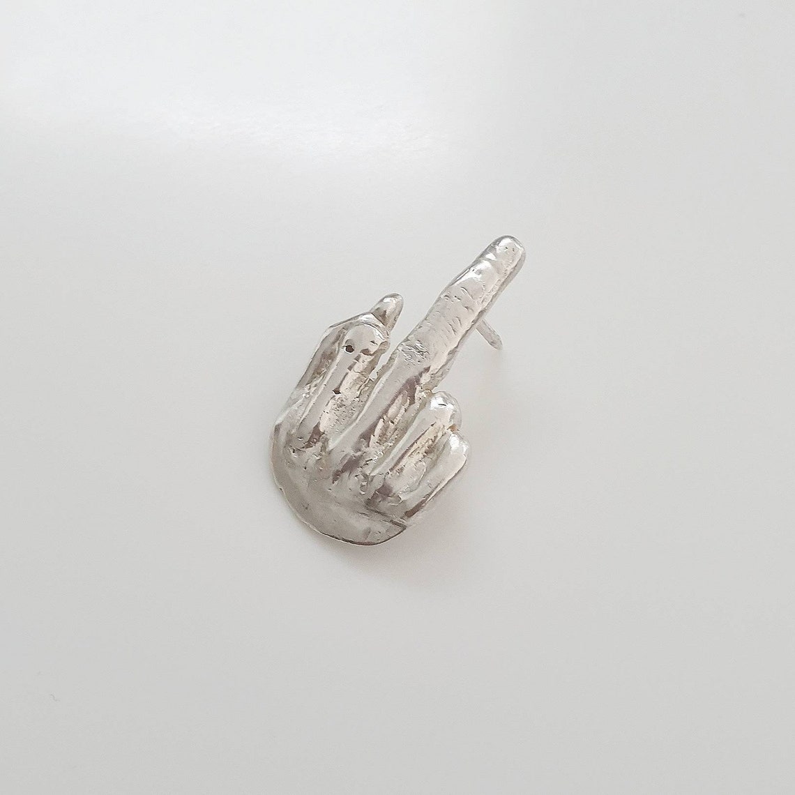 Sterling Silver Middle Finger Lapel Pin Middle Finger Tie - Etsy