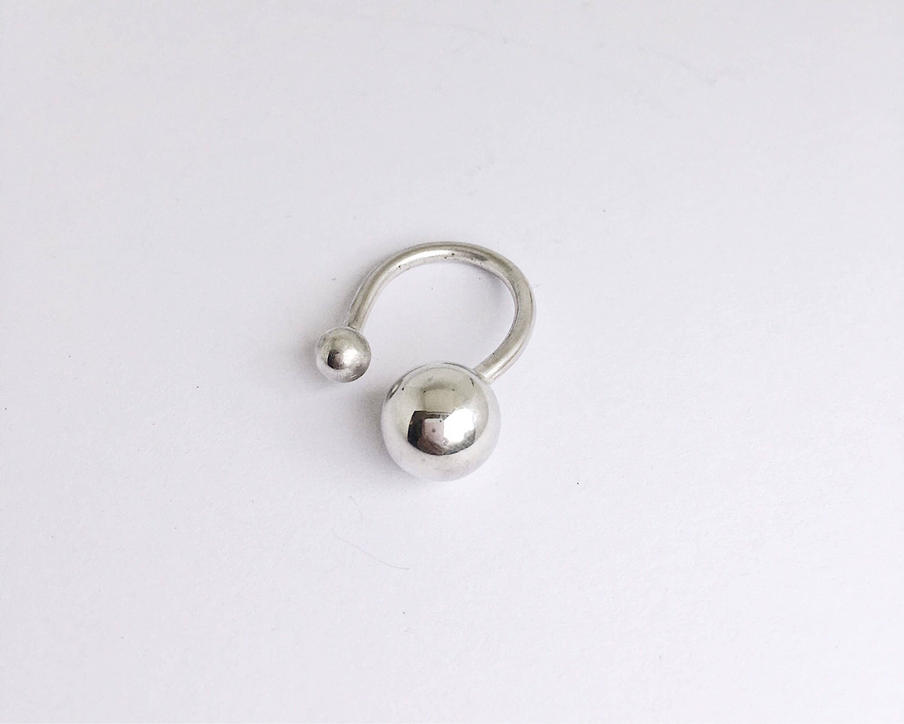 Silver Ball Ring, Sterling Silver Ring, Adjustable Silver Ring ...
