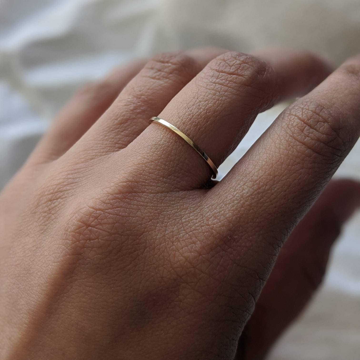 9ct Yellow Gold Square Stacking Ring Recycled Gold Ring | Etsy
