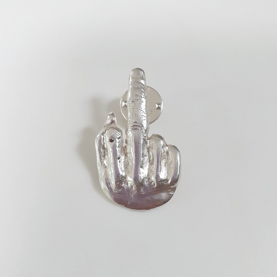 Sterling Silver Middle Finger Lapel Pin Middle Finger Tie - Etsy