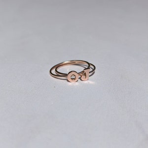 9ct Rose Gold Tiny Initial Stacking Ring, Solid Gold Initial Ring, Real Gold Letter Ring, Gold ...