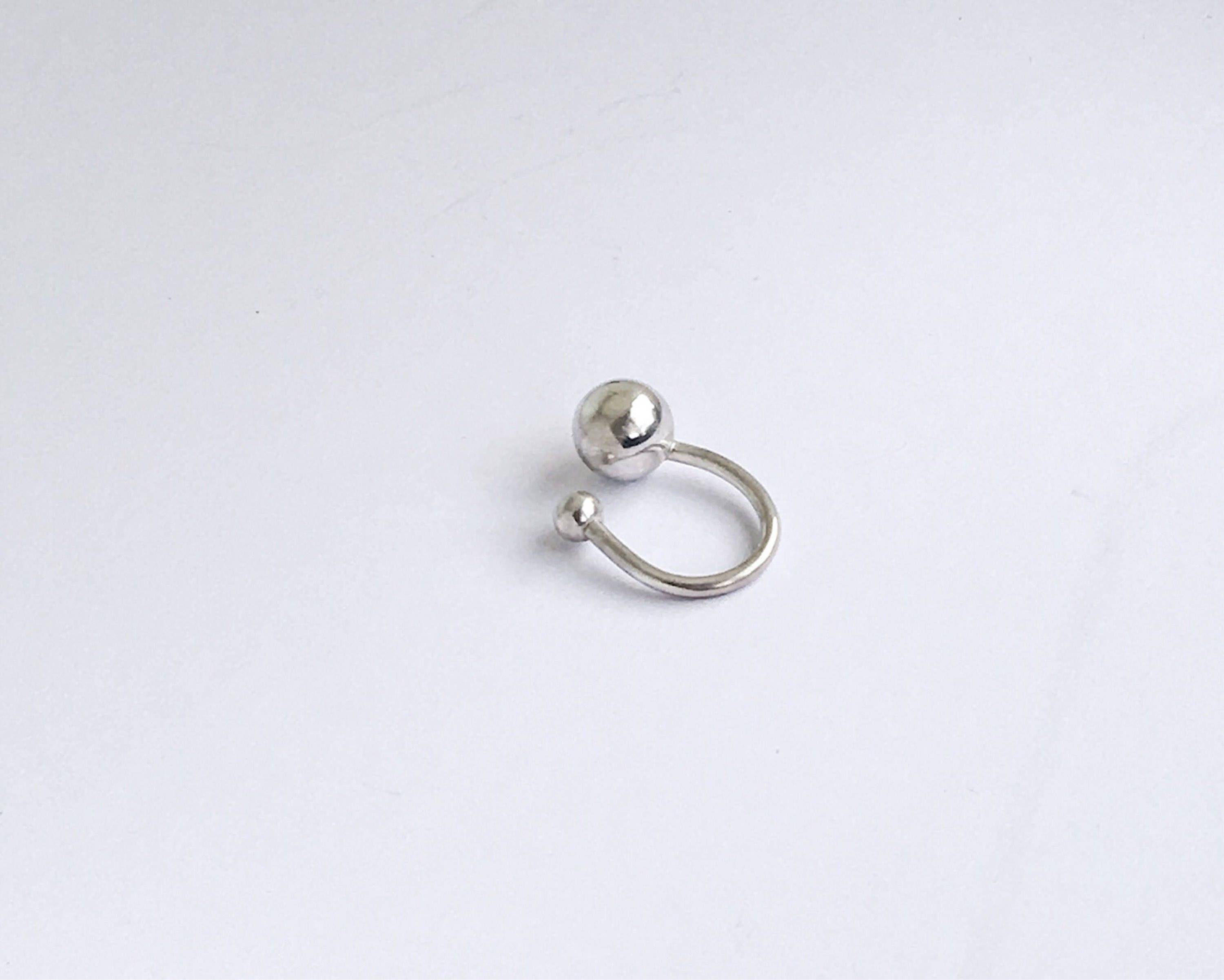Silver Ball Ring, Sterling Silver Ring, Adjustable Silver Ring ...