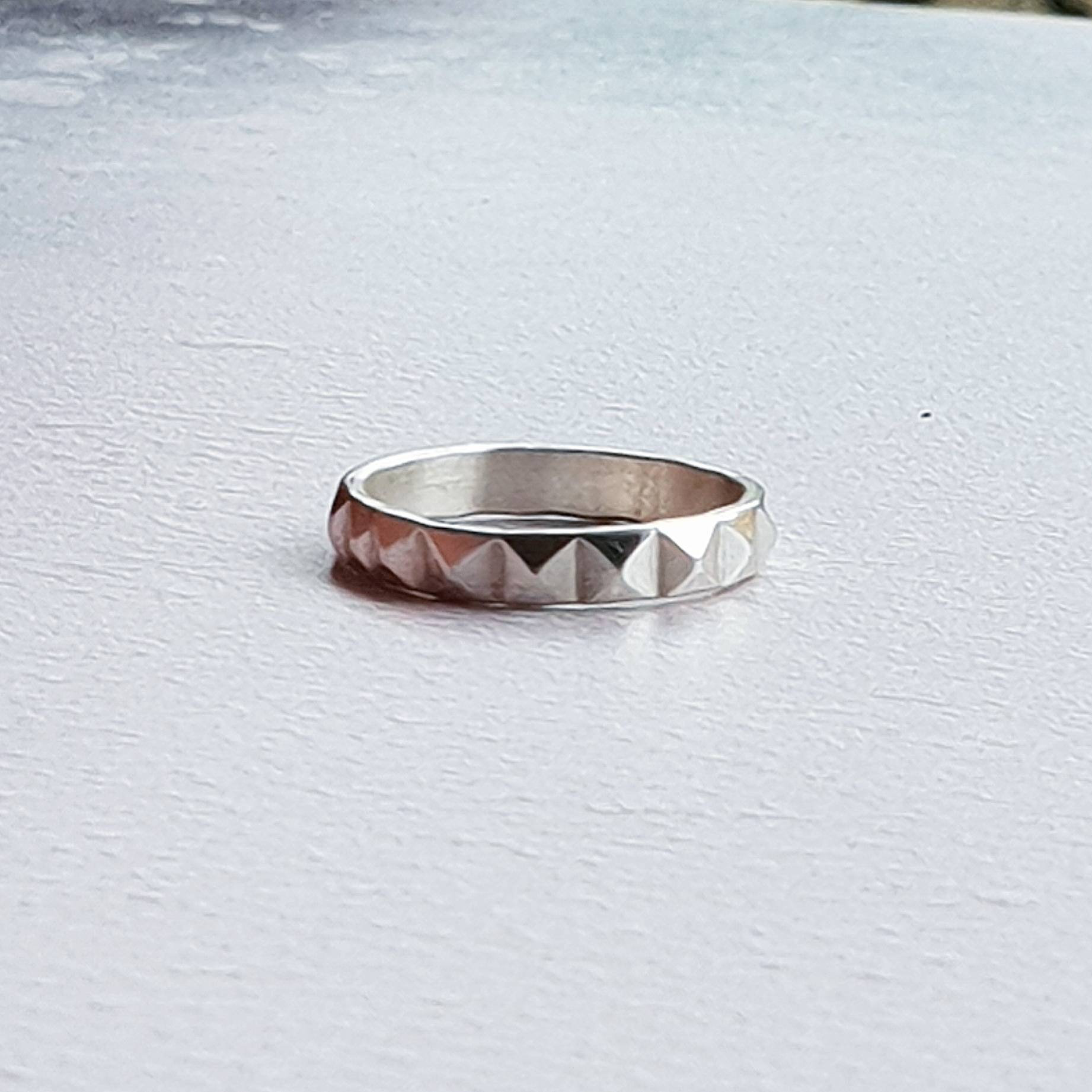 Silver Studded Ring Silver Pyramid Ring Silver Statement | Etsy