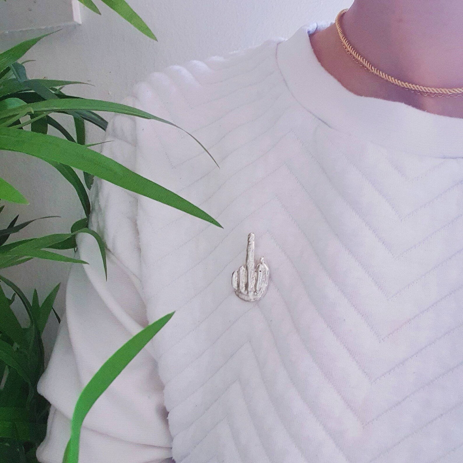 Sterling Silver Middle Finger Lapel Pin Middle Finger Tie - Etsy