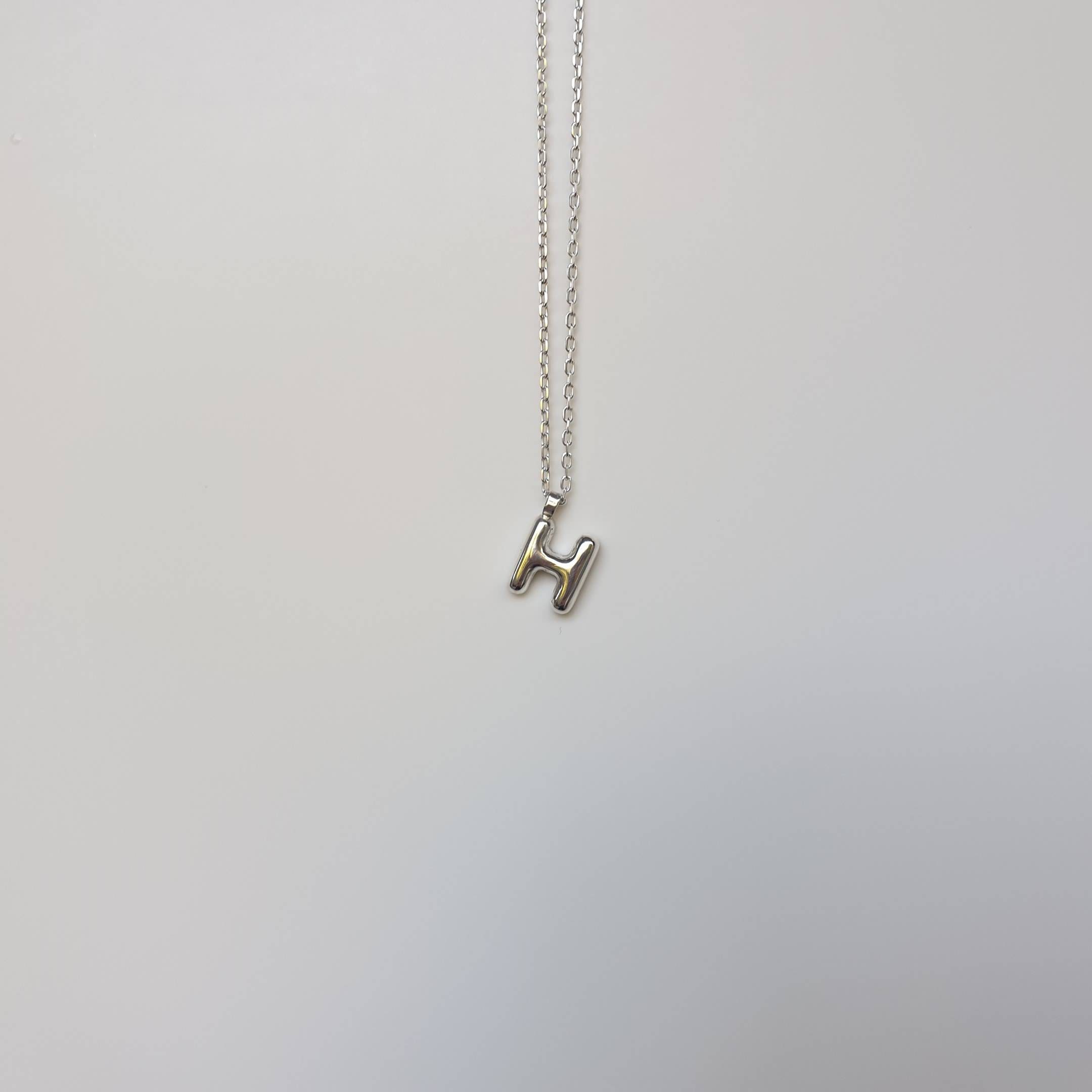Sterling Silver Initial Necklace Mini Initial Pendant Bubble Alphabet Necklace Minimalist Jewellery Personalised Silver Necklace Etsy